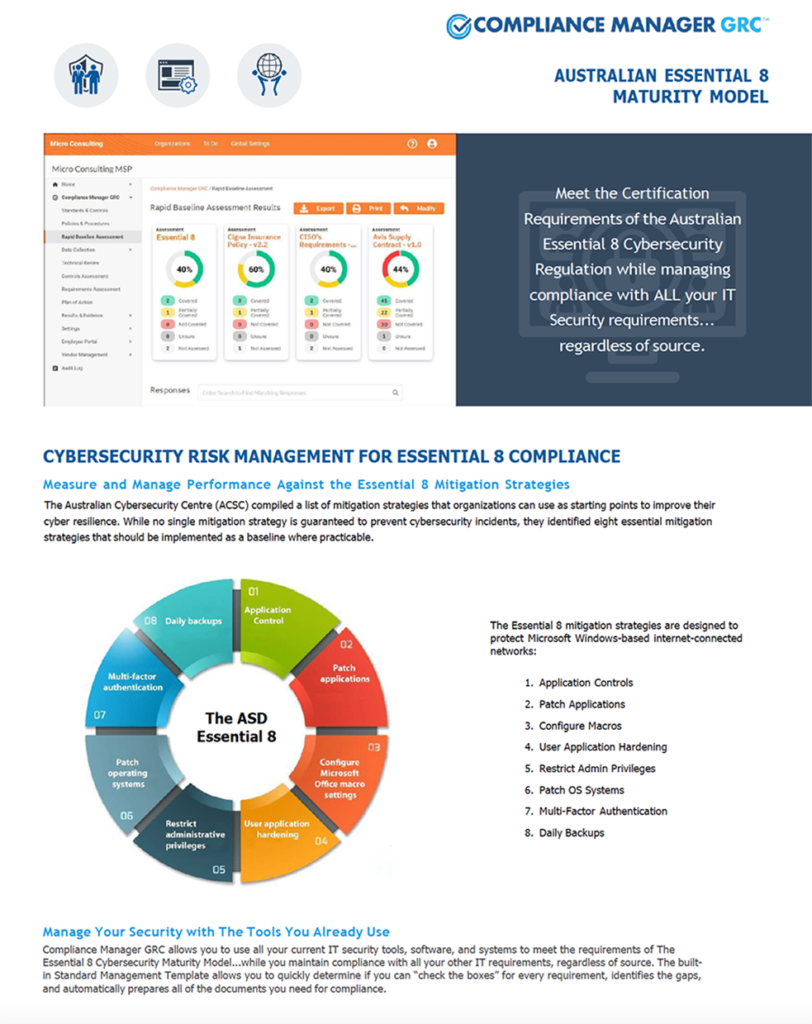 Essential 8 - Compliance Manager GRC