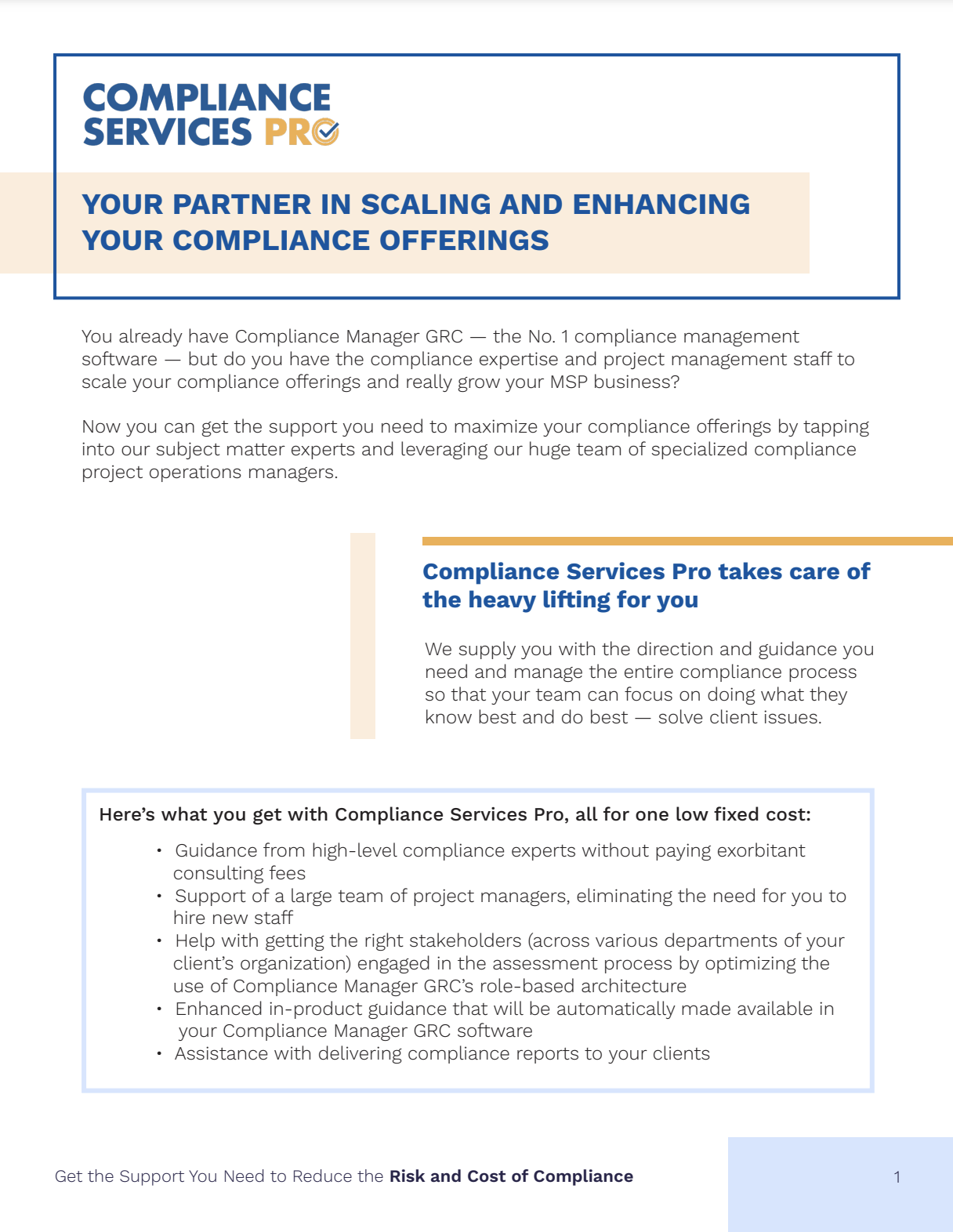 Compliance Services Pro for MSPs - Compliance Manager GRC