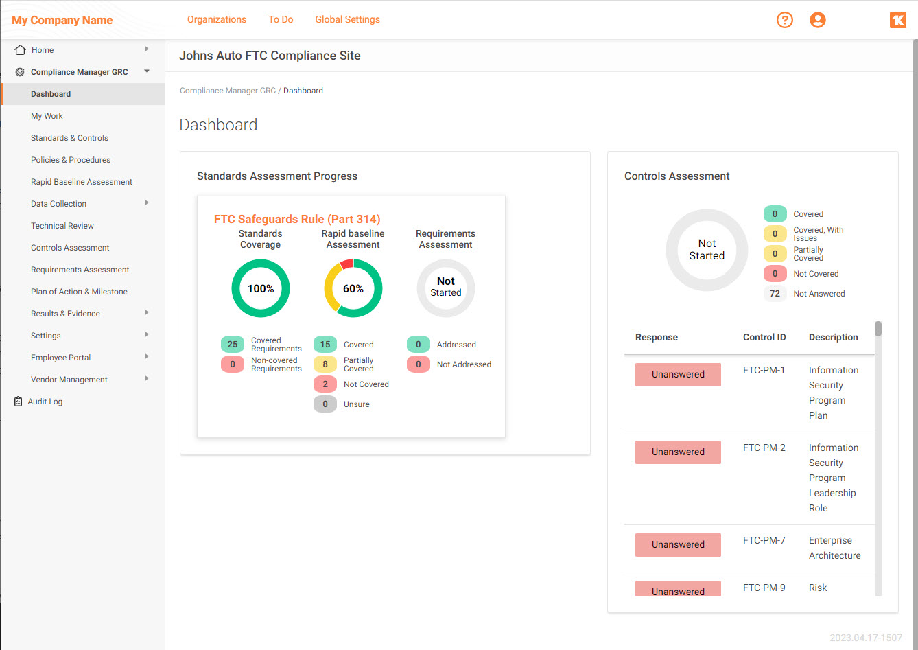 FTC Safeguards Rule - Compliance Manager GRC